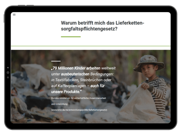 E-Learning LkSG Sorgfaltspflichten an der Lieferkette